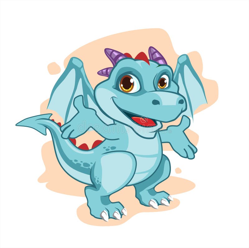 Cute dragon character stock vector. Illustration of friendly - 158146839