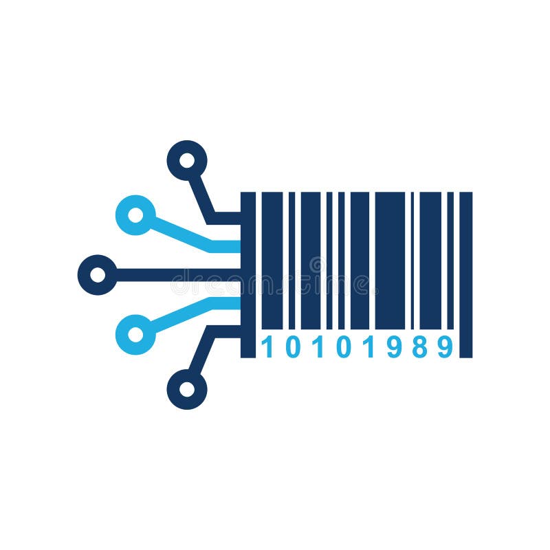 Barcode Digital Logo Icon Design Stock Vector - Illustration of connect ...