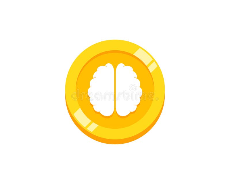 Brain Coin Logo Icon Design Stock Illustration - Illustration of ...