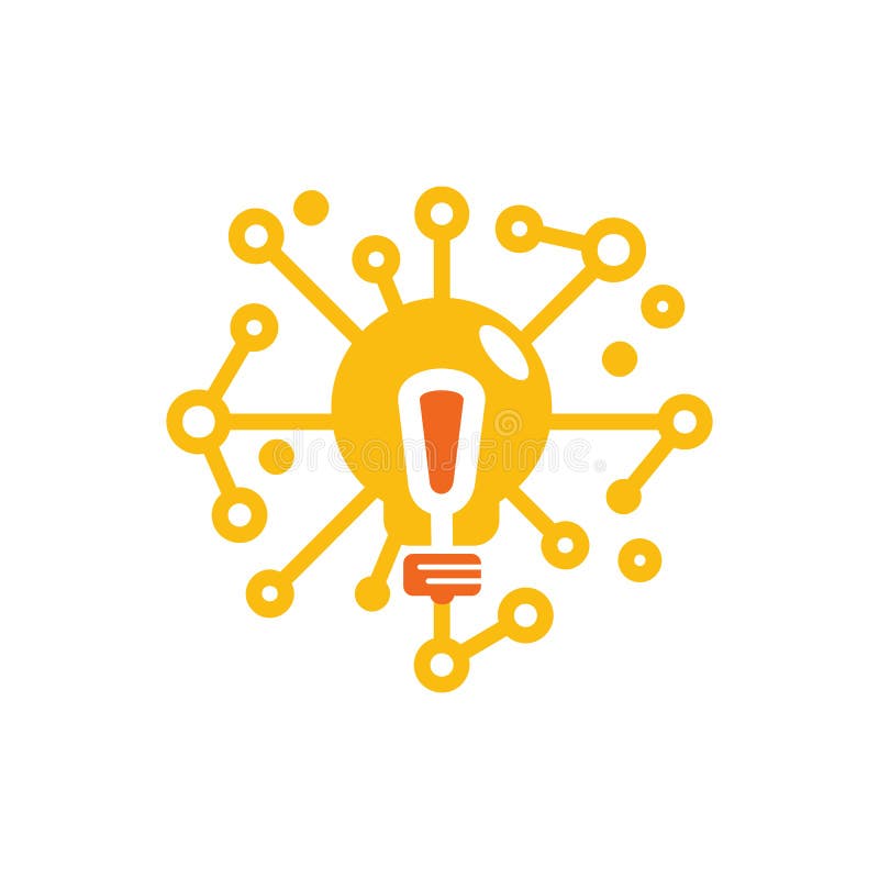 Bulb Network Logo Icon Design Stock Vector - Illustration of brain ...