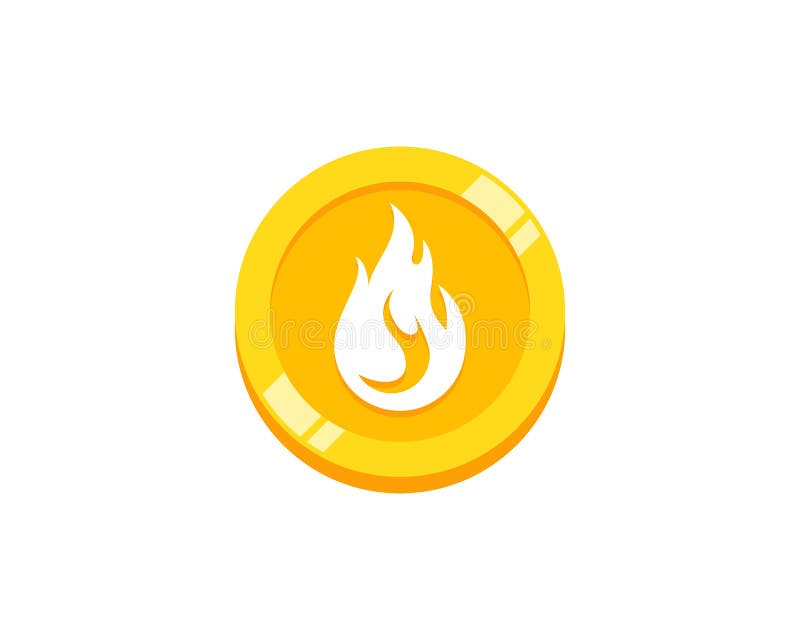 Burn Coin Logo Icon Design stock vector. Illustration of energy - 125199044
