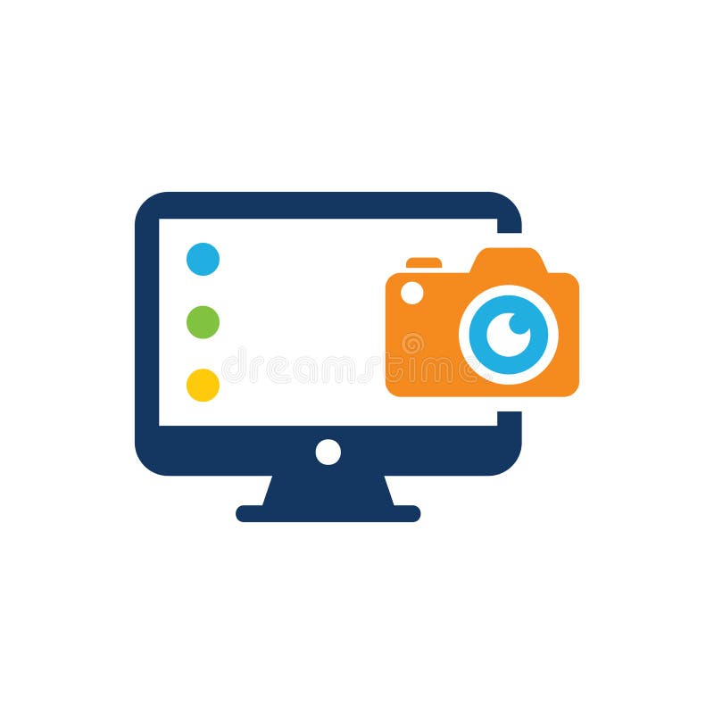Camera Computer Logo Icon Design Stock Vector - Illustration of desktop ...