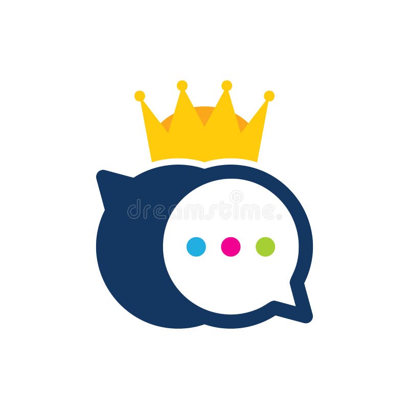 Chat King Logo Icon Design stock illustration. Illustration of luxury - 126389648