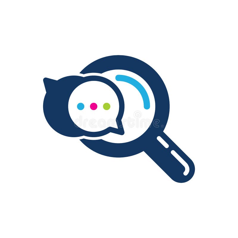 Chat Search Logo Icon Design Stock Vector - Illustration of glass ...