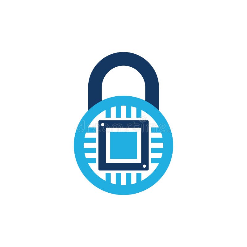 Chip Lock Logo Icon Design stock vector. Illustration of element ...