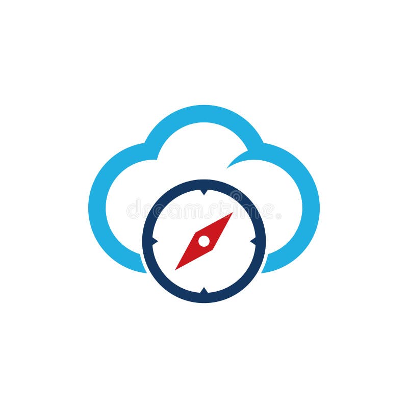 Cloud Compass Icon Logo Design Element Stock Vector - Illustration of ...
