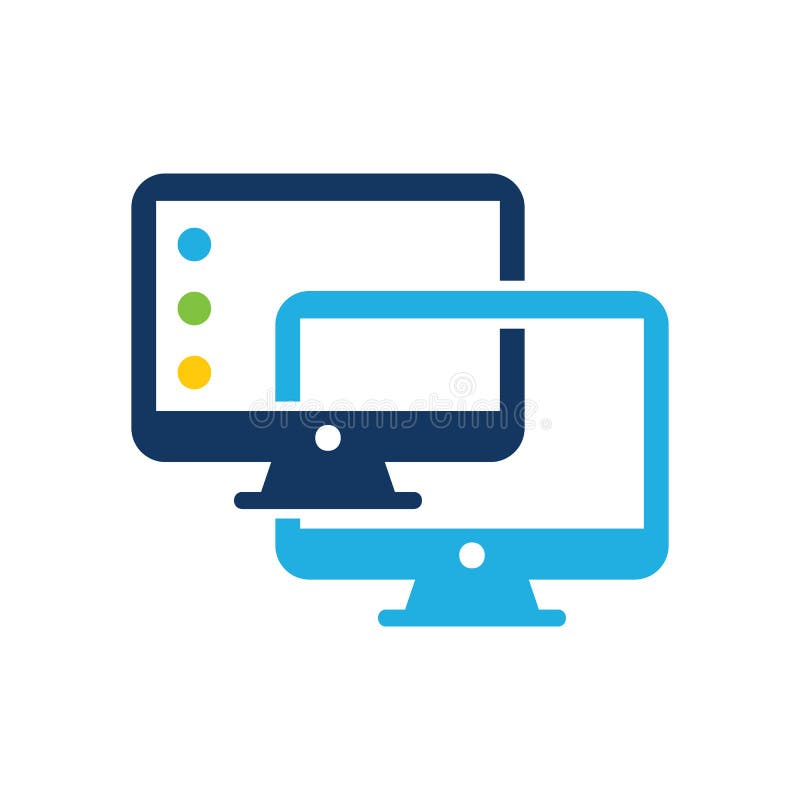 Connect Computer Logo Icon Design Stock Vector - Illustration of device ...