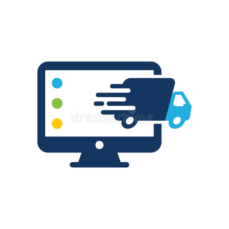 Laptop Delivery Logo Icon Design Stock Vector - Illustration of ...