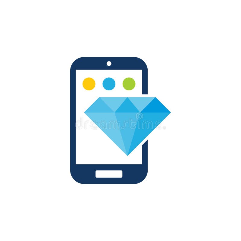 Diamond Mobile Logo Icon Design Stock Vector - Illustration of jewel ...