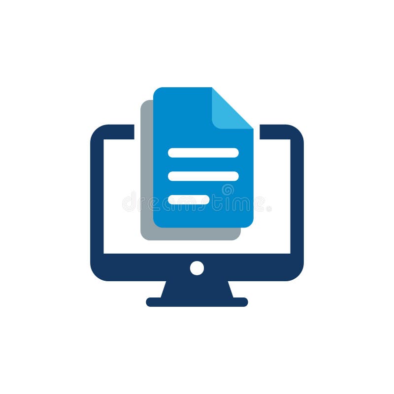 Computer PC Document Icon Logo Design Element Stock Vector ...