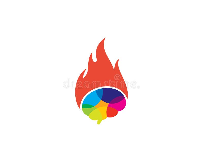 Fire Brain Logo Icon Design Stock Vector - Illustration of creative ...