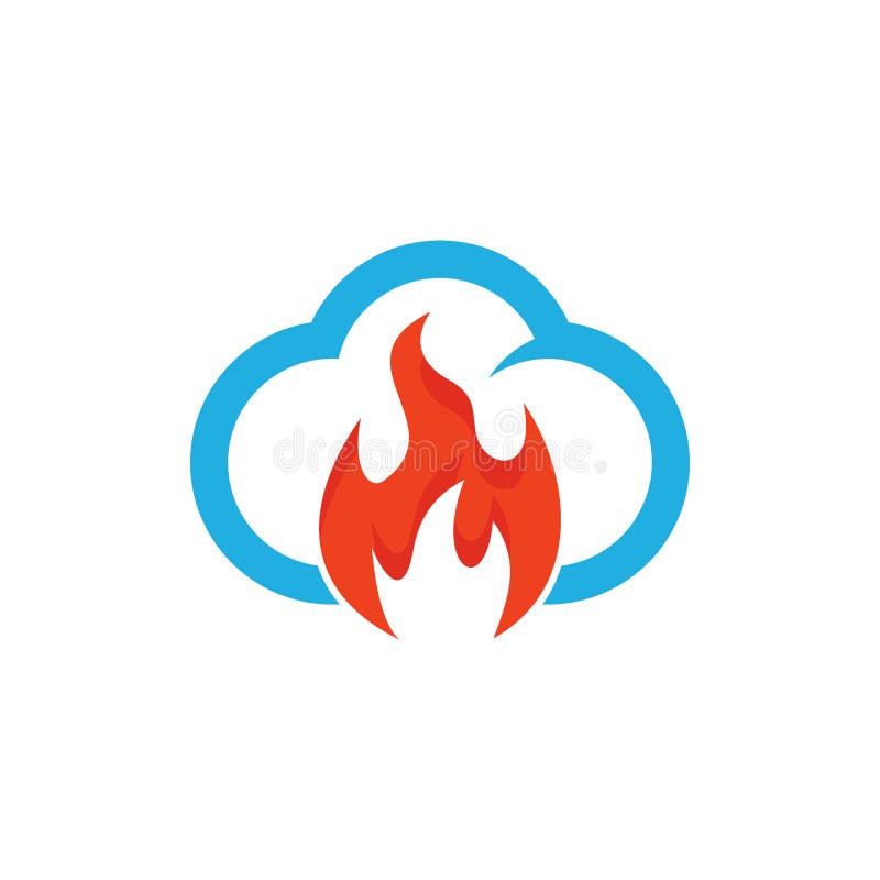 Fire Cloud Logo Icon Design Stock Vector - Illustration of branding ...