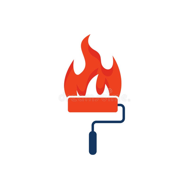 Fire Paint Logo Icon Design Stock Vector - Illustration of decoration ...