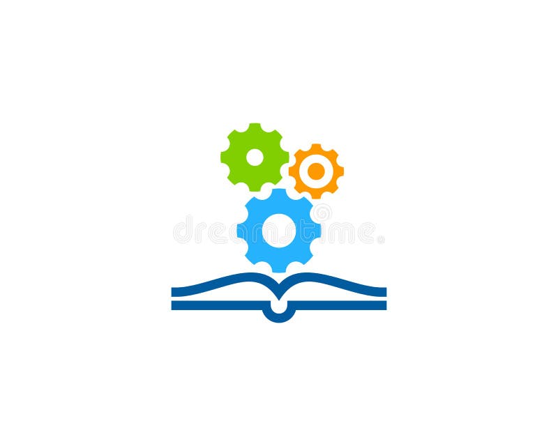 Gear Book Logo Icon Design stock vector. Illustration of learning ...