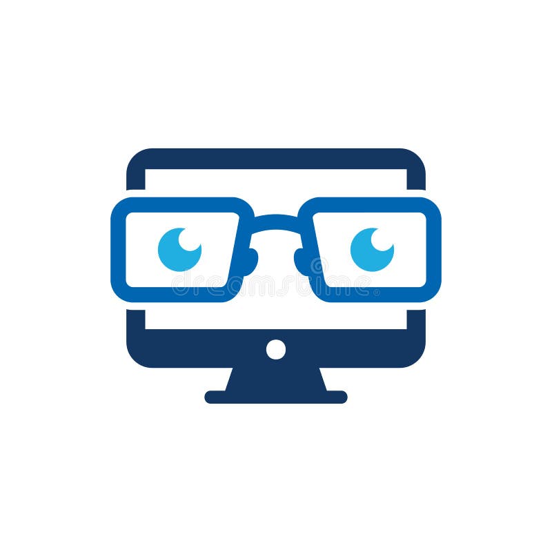 Laptop Geek Logo Icon Design Stock Vector - Illustration of brain, code ...