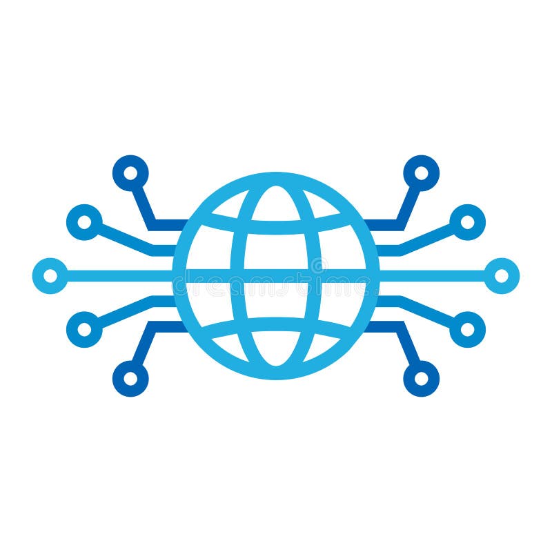 Globe Digital Logo Icon Design Stock Vector - Illustration of logo ...