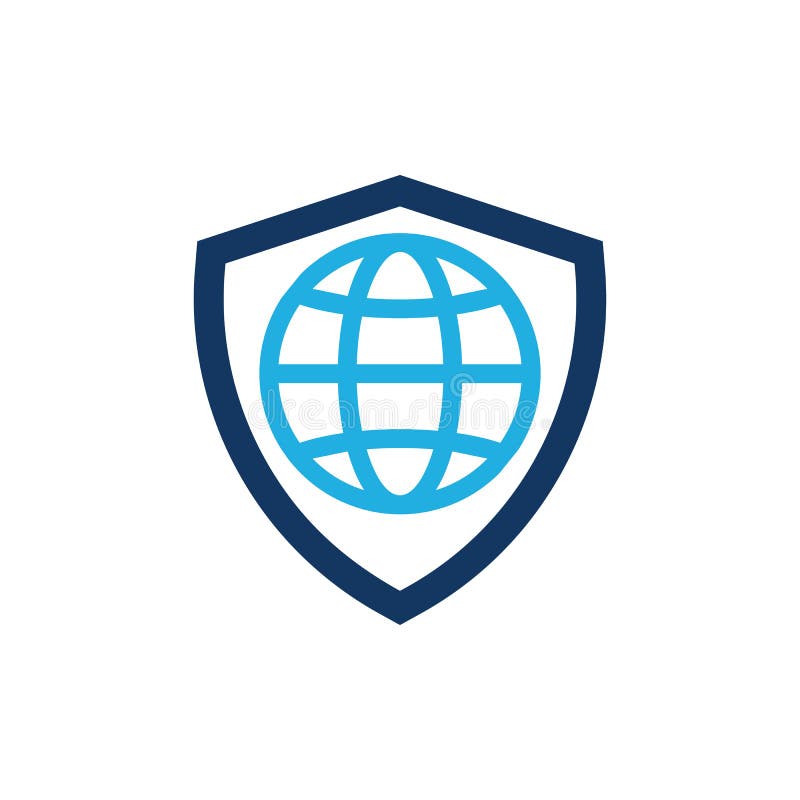 Globe Shield Logo Icon Design Stock Illustration - Illustration of idea ...