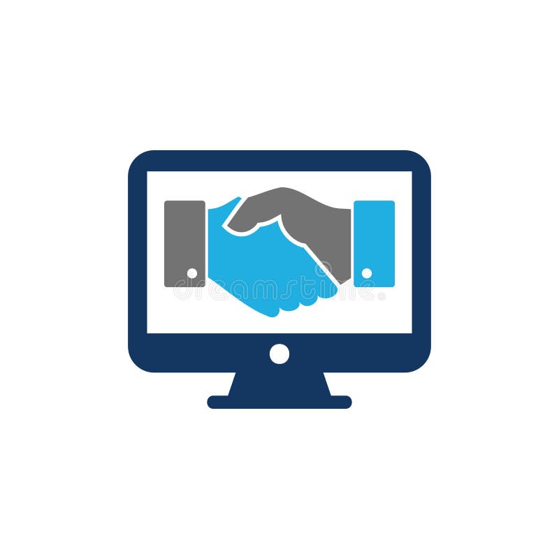 Handshake Computer Logo Icon Design Stock Vector - Illustration of ...