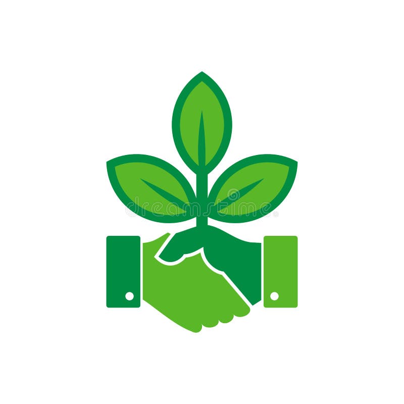 Nature Green Deal Handshake Logo Design Stock Illustration ...