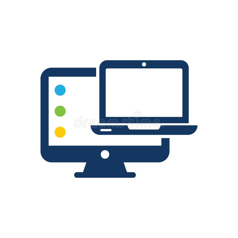 Laptop Computer Logo Icon Design Stock Vector - Illustration of graphic ...