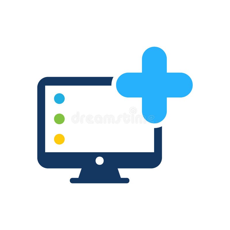 Medical Computer Logo Icon Design Stock Vector - Illustration of icon ...