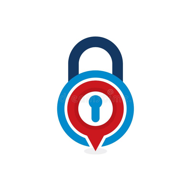 Pin Lock Logo Icon Design stock vector. Illustration of abstract ...