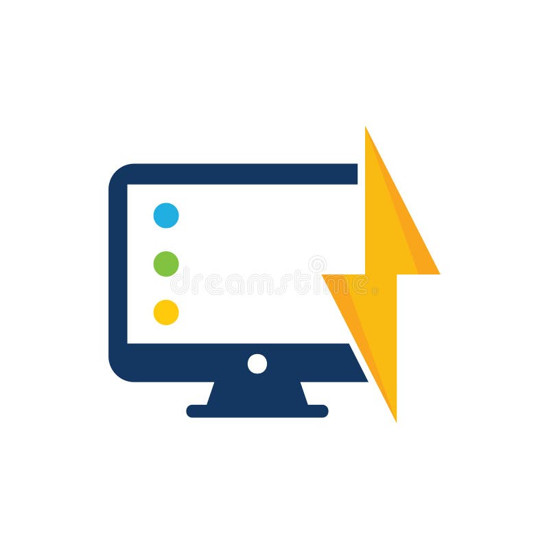 Power Computer Logo Icon Design Stock Vector - Illustration of modern ...