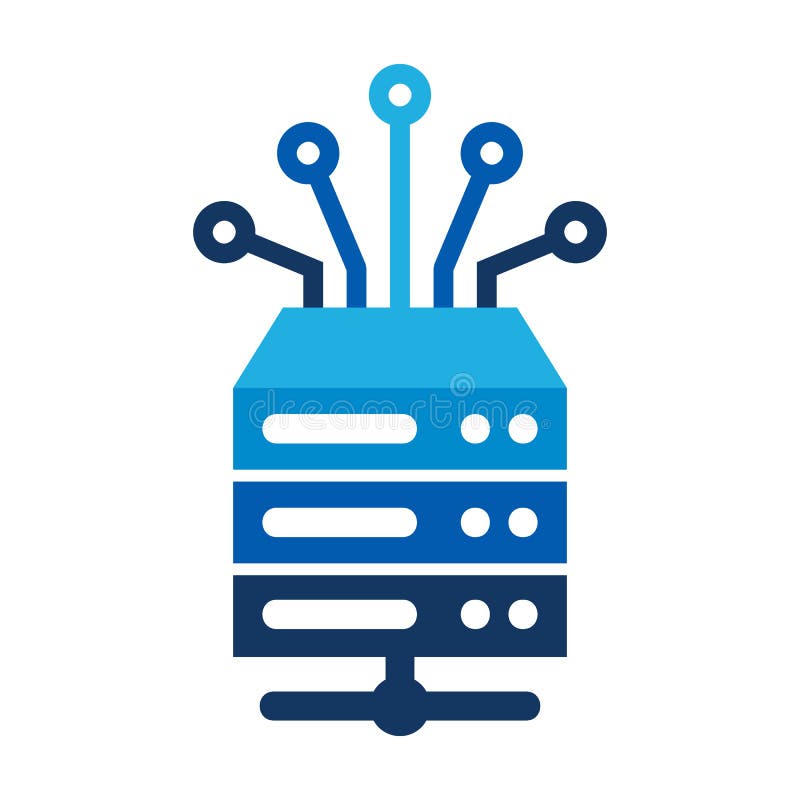 Server Digital Logo Icon Design Stock Vector - Illustration of internet ...