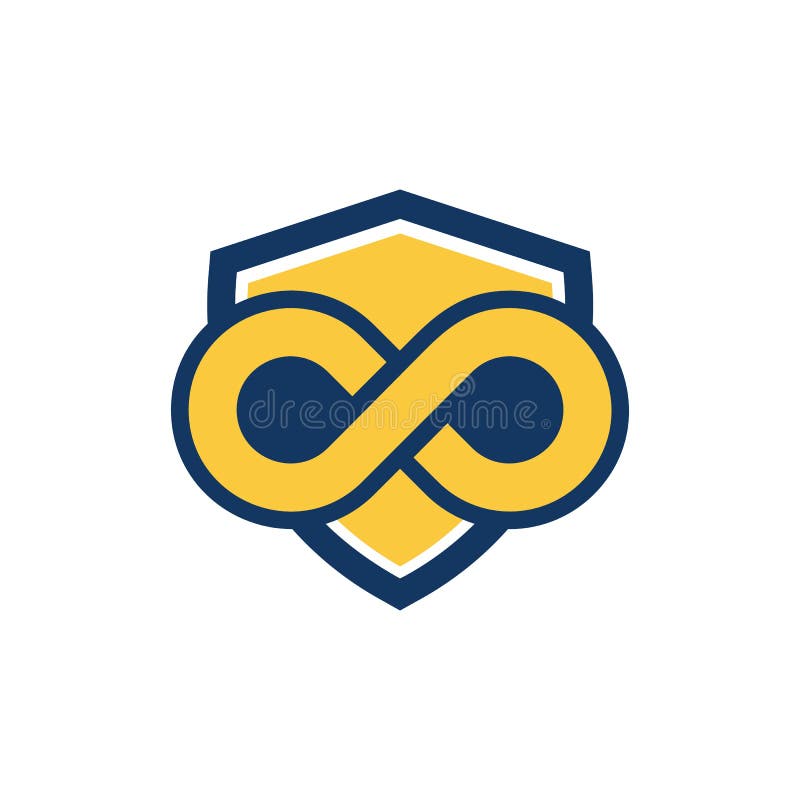 Shield Infinity Head Logo Icon Design Stock Vector - Illustration of ...