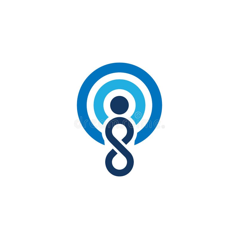 Wave Infinity Head Logo Icon Design Stock Vector - Illustration of ...