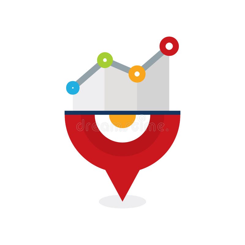 Stats Point Logo Icon Design Stock Vector - Illustration of locate ...