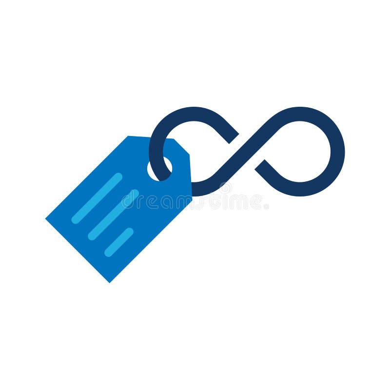 Tag Infinity Head Logo Icon Design Stock Vector - Illustration of label ...