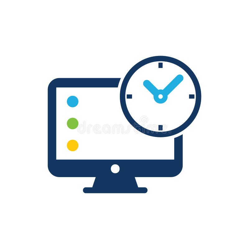 Time Computer Logo Icon Design Stock Vector - Illustration of graphic ...