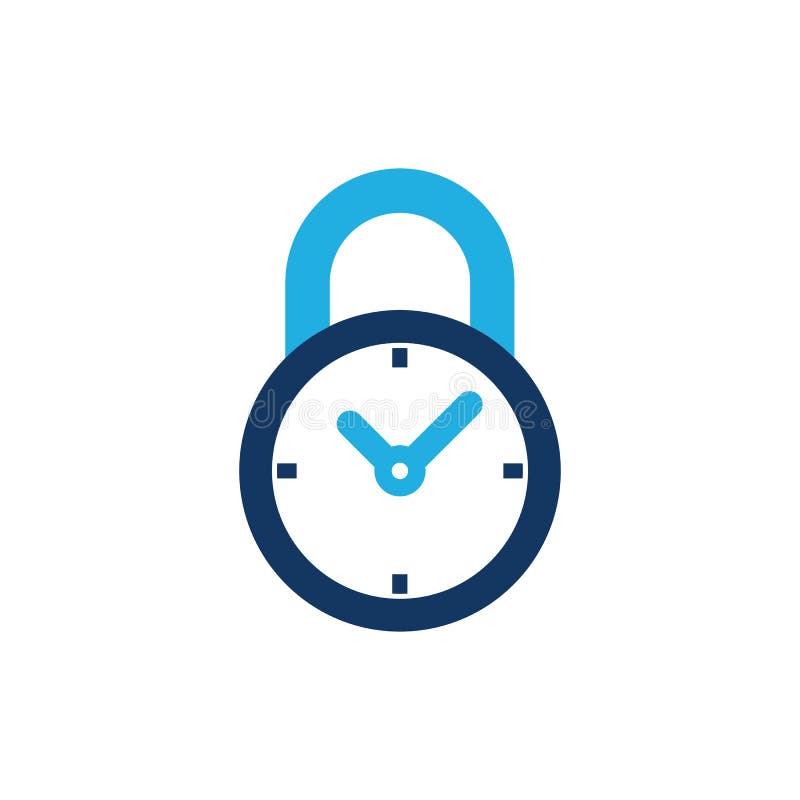 Time Lock Logo Icon Design stock vector. Illustration of alarm - 126592250
