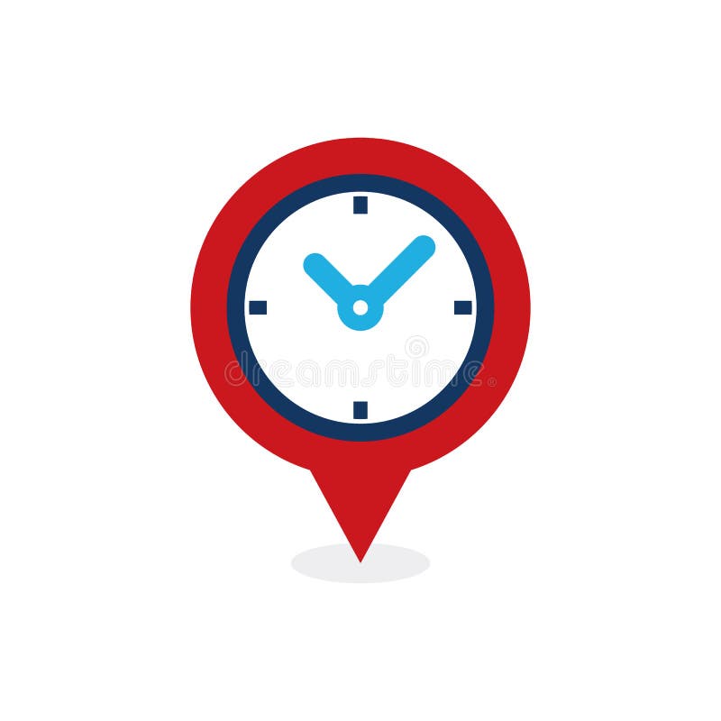 Pin Location Time Icon Logo Design Element Stock Vector - Illustration ...