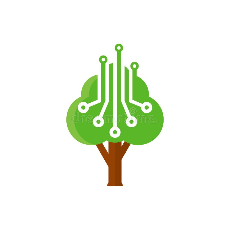 Digital Tree Logo Icon Design Stock Vector - Illustration of icon, link ...