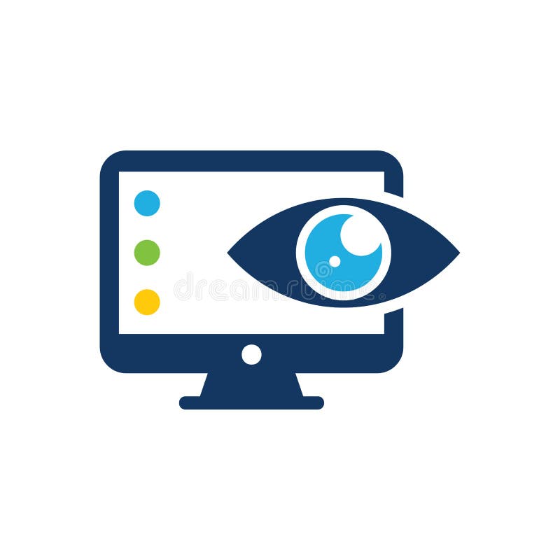 Vision Computer Logo Icon Design Stock Vector - Illustration of ...