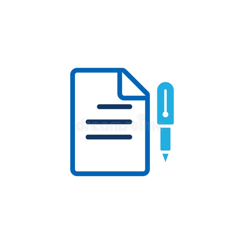 Write Document Logo Icon Design Stock Vector - Illustration of contract ...