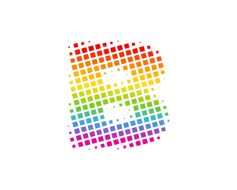 B Halftone Letter Colorful Dot Logo Icon Design Stock Vector ...