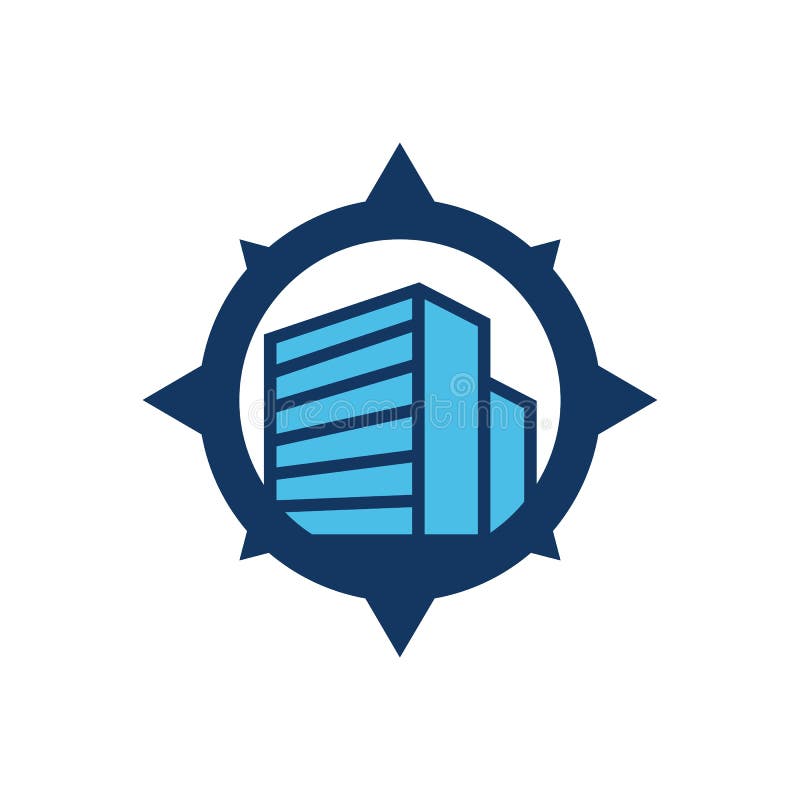 Building Compass Logo Icon Design Stock Vector - Illustration of house ...