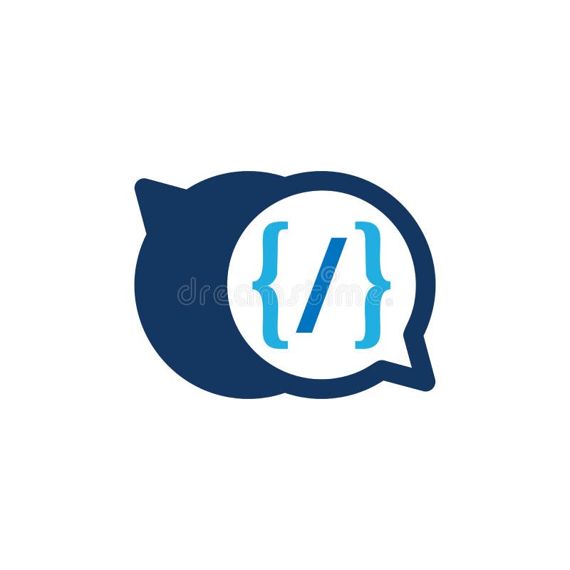 Code Chat Logo Icon Design stock vector. Illustration of geek - 124906894