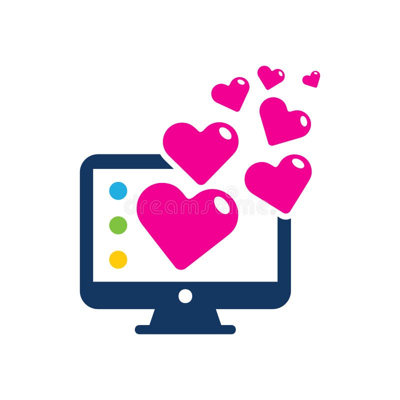 Computer Love Logo Icon Design Stock Vector - Illustration of logo ...