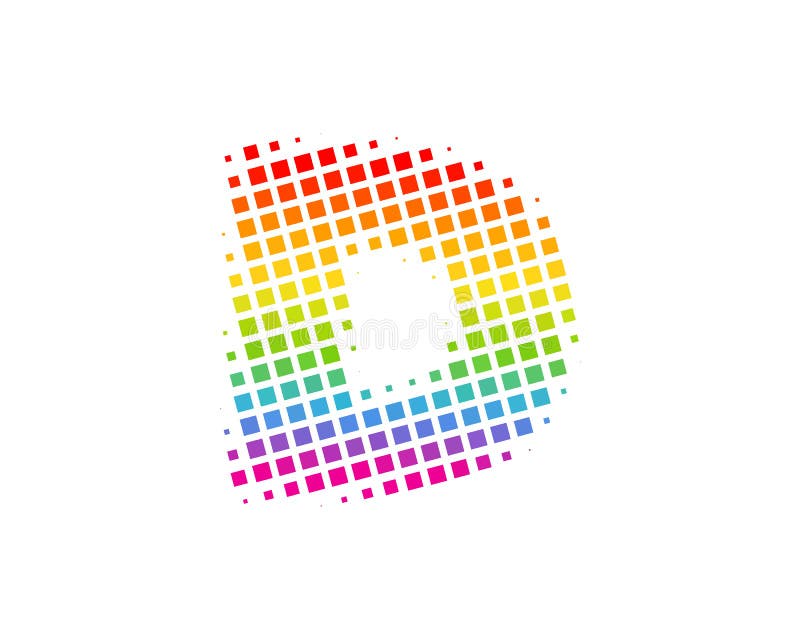 D Halftone Letter Colorful Dot Logo Icon Design Stock Vector ...