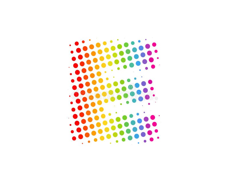 E Halftone Letter Colorful Dot Logo Icon Design Stock Vector ...