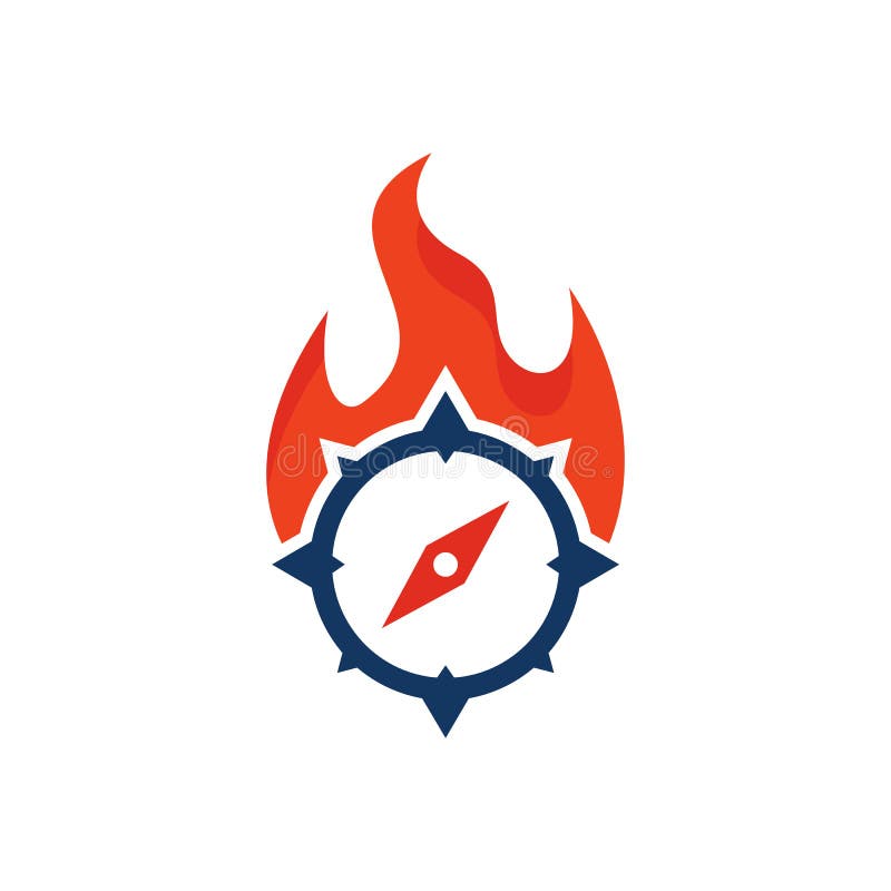 Fire Compass Logo Icon Design Stock Vector - Illustration of journey ...