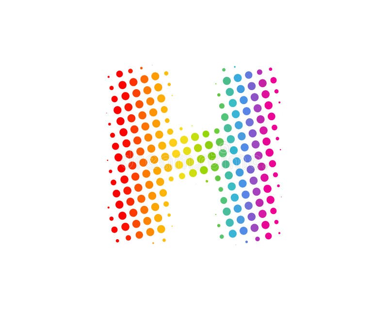H Halftone Letter Colorful Dot Logo Icon Design Stock Vector ...