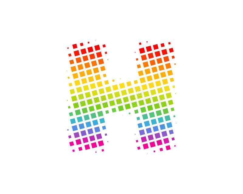 H Halftone Letter Colorful Dot Logo Icon Design Stock Vector ...