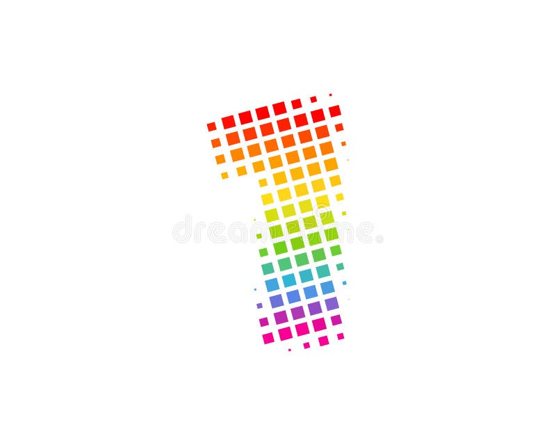 1 Halftone Letter Colorful Dot Logo Icon Design Stock Vector ...
