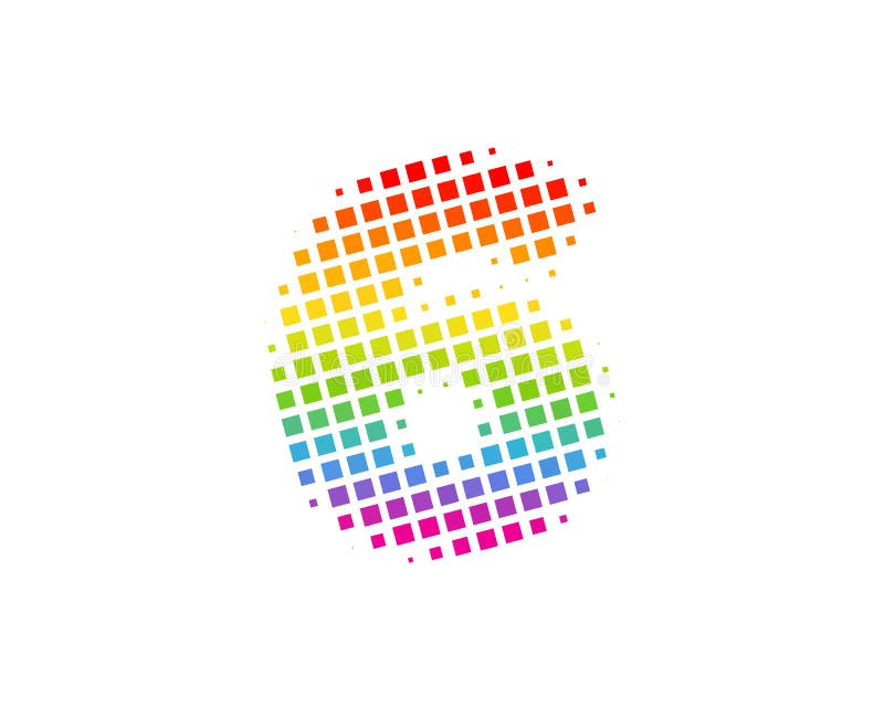6 Halftone Letter Colorful Dot Logo Icon Design Stock Vector ...