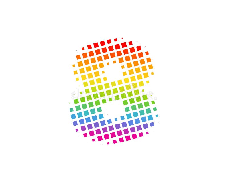 8 Halftone Letter Colorful Dot Logo Icon Design Stock Vector ...